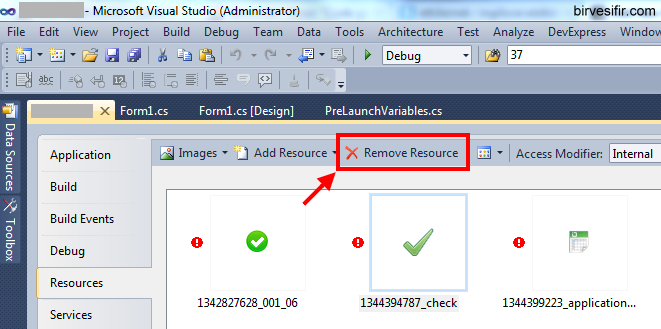 How to remove an unused image from your resources in Visual Studio ...