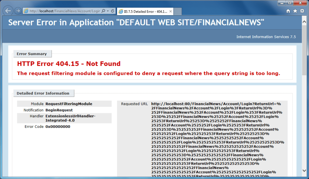 Infinite Redirect Loop To Login Page In Aspnet