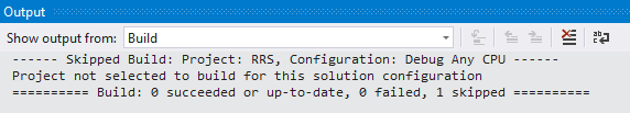 Resolved: "Project not selected to build for this solution ...