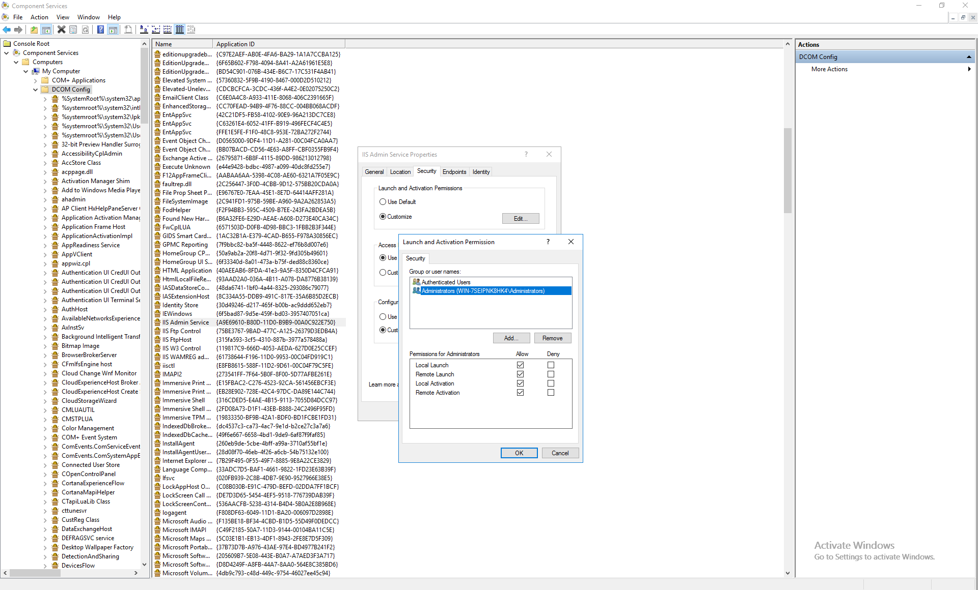 DCOM 10016 Local Activation permission for the COM Server (Solved)