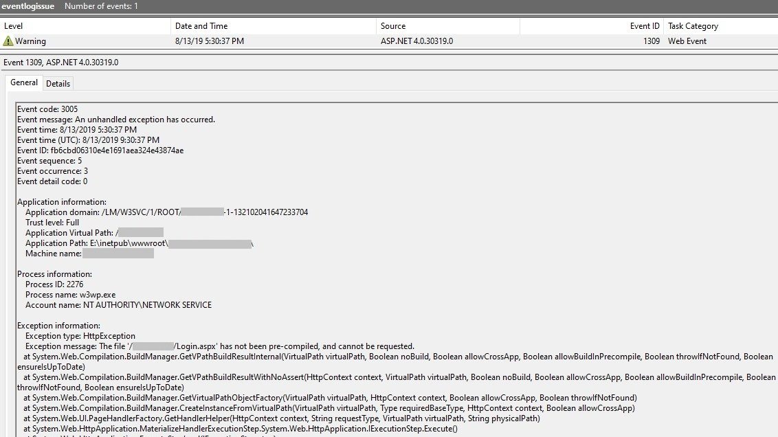 The file has not been pre-compiled, and cannot be requested (Solved)
