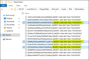 Remove older files in MachineKeys folder - port135.com
