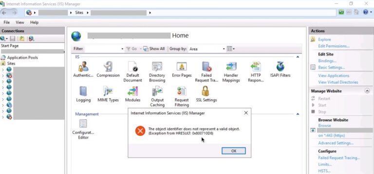 The Object Identifier Does Not Represent A Valid Object 0x800710d8 4431
